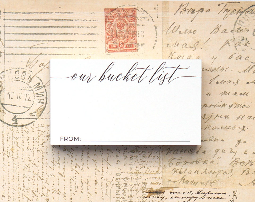 Our Bucket List Cards | Wedding Guestbook Alternative or Wedding ...