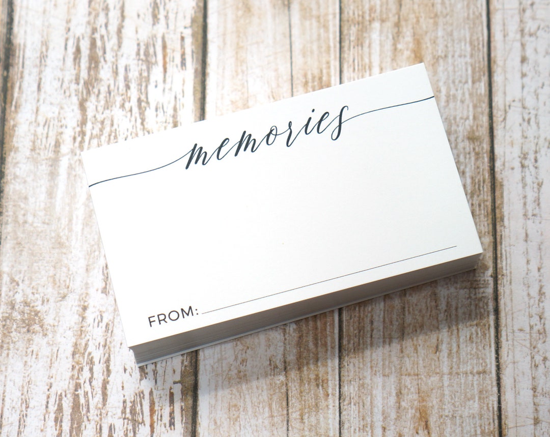 Memories Card SMALL Cards for Guests to Share a Memory for Weddings ...