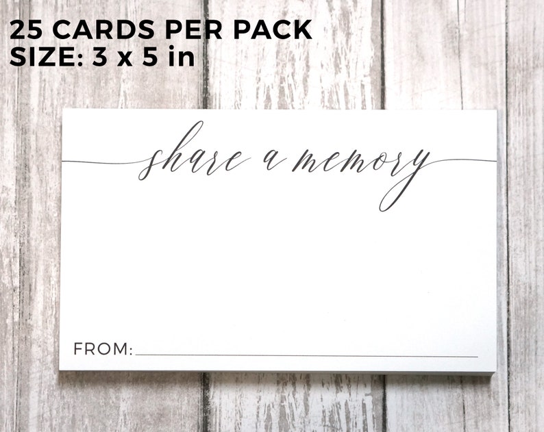 Share a Memory Cards | Size 3 X 5 Inch | Printed and Ready to Ship ...