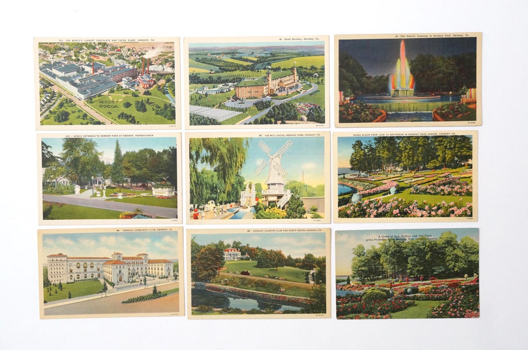 Hershey PA Postcards 9 Vintage Post Cards From the City in Pennsylvania ...