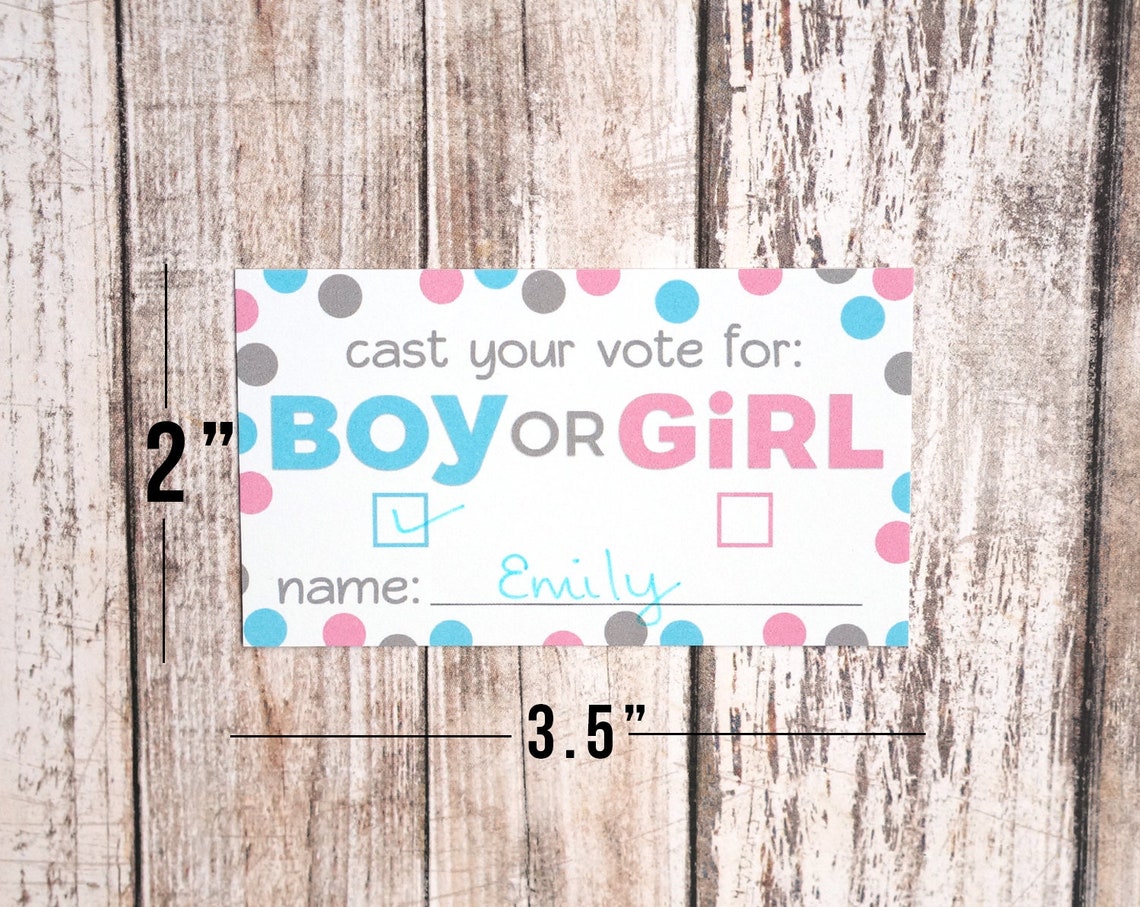 Gender Reveal Game - Girl or Boy Cast Your Vote Cards - Baby Shower ...