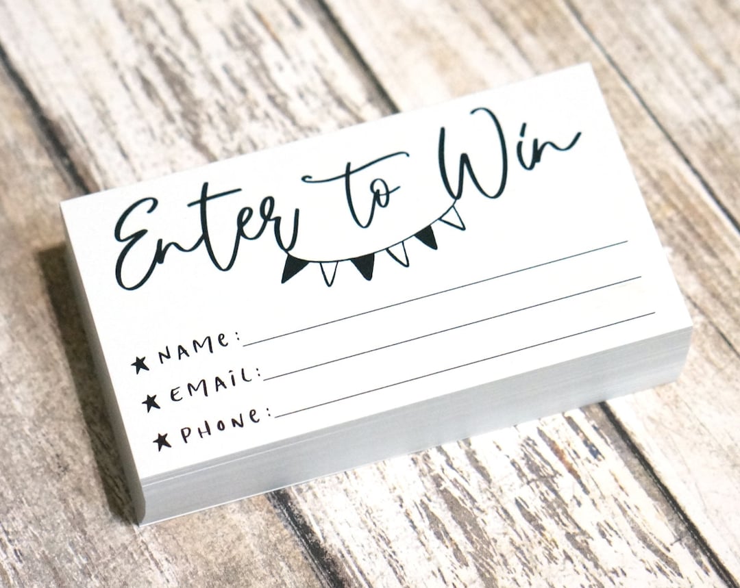 Enter to Win Cards - SMALL Business Card for Raffle, Prize Drawing ...