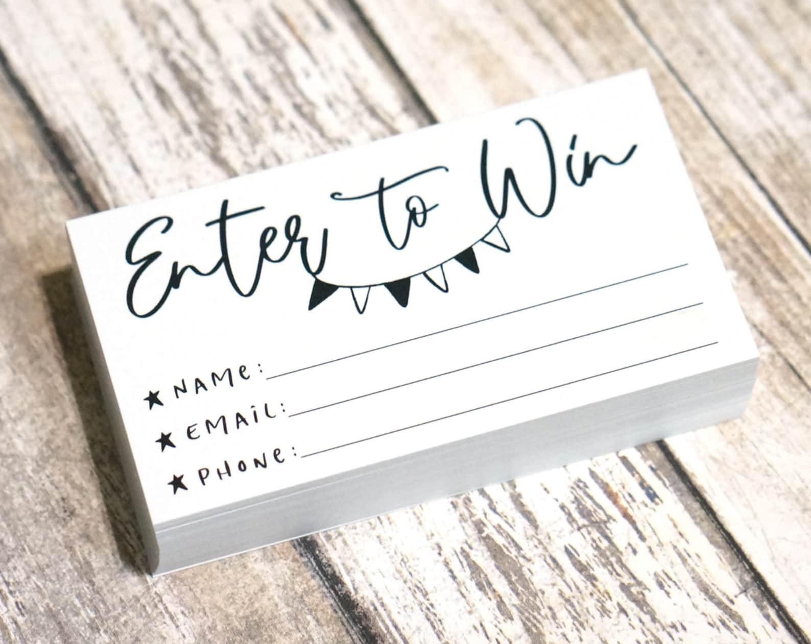 Enter to Win Cards SMALL Business Card for Raffle Prize - Etsy