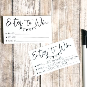 Enter to Win Cards - SMALL Business Card for Raffle, Prize Drawing ...