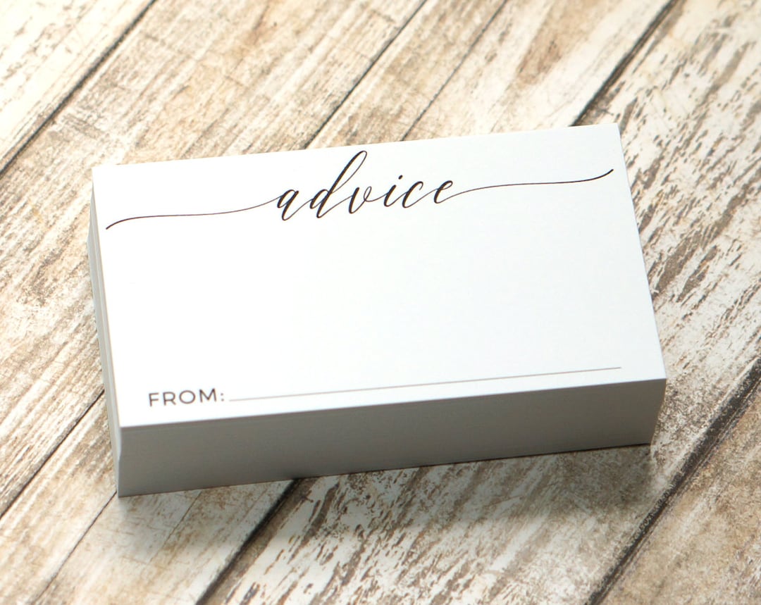 Advice Cards - SMALL Card for Guests to Write Words of Advice - Size ...