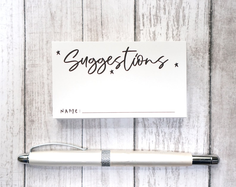 Suggestion Cards Comment Card for Customers to Write - Etsy