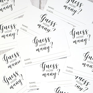 Guess How Many Cards - Guessing Game Card Printed and Shipped to You ...
