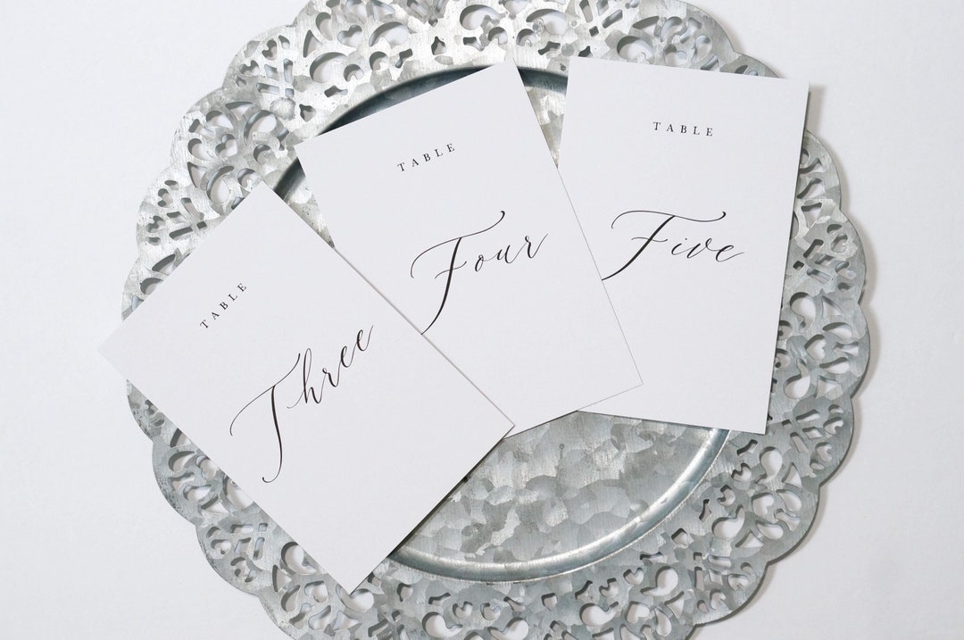 4x6 Table Number Cards - Printed Wedding Table Numbers - Wedding Table ...