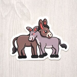 Donkey STICKER | Desert Sweethearts, Burros in Love | 3" Vinyl Die Cut ...