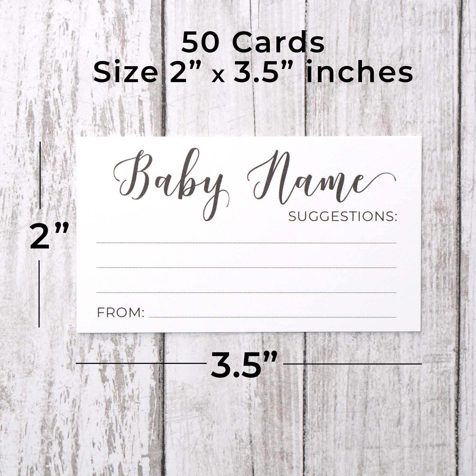Baby Name Suggestions Card for Baby Shower Naming Ideas - Printed and ...