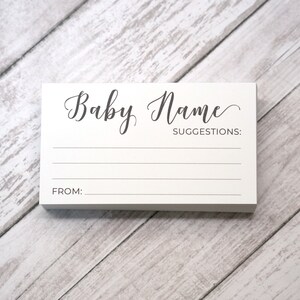 Baby Name Suggestions Card for Baby Shower Naming Ideas - Printed and ...