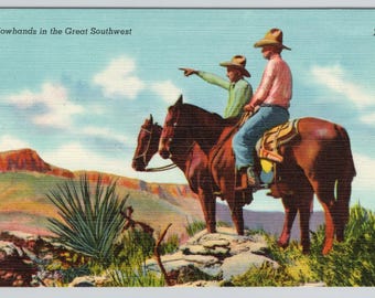 Desert Prospector and His Covered Wagon - Western Vintage Postcard ...