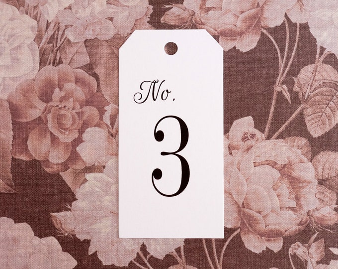 Number Tags - Wedding Tag Table Numbers - White or Ivory Card Stock ...