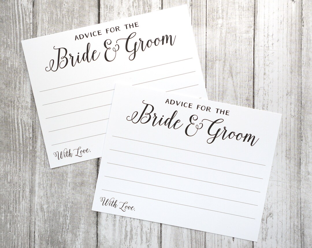 Advice for the Bride and Groom - Wedding Advice Cards - Wedding ...