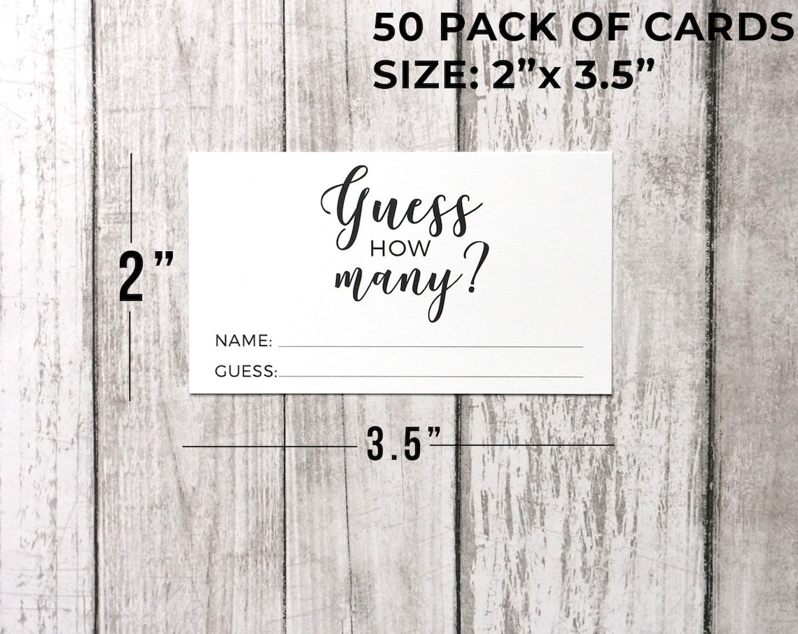 Guess How Many Cards Guessing Game Card Printed and Shipped - Etsy