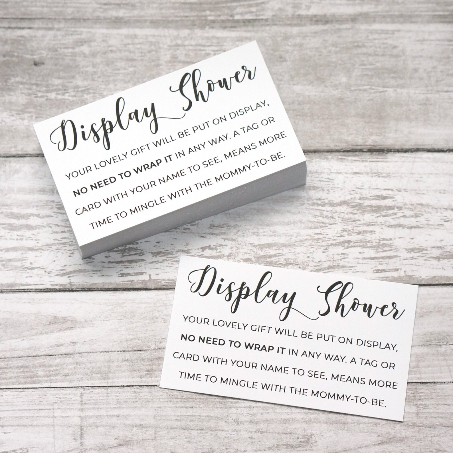 Display Shower Card - Request Unwrapped Gift Insert Cards - Baby Shower ...