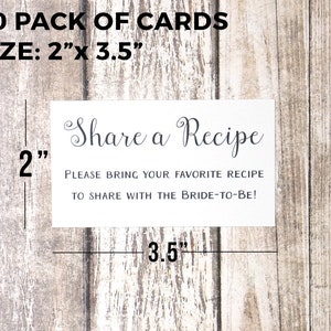 Share a Recipe | Recipe Card Request | Bridal Shower Invite Enclosure ...