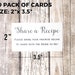 Share a Recipe Recipe Card Request Bridal Shower Invite Enclosure Card ...