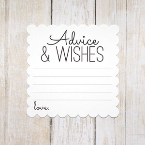 Advice and Wishes Card | Guest Signature Cards for Messages at ...