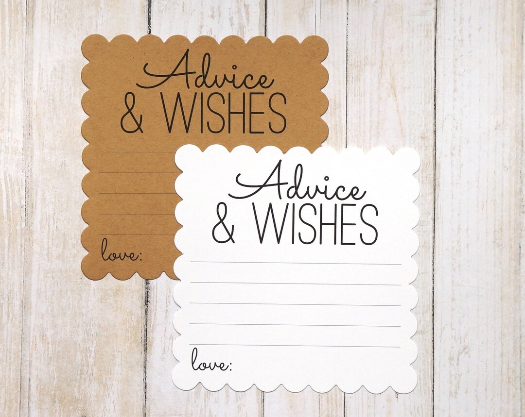Advice and Wishes Card | Guest Signature Cards for Messages at ...