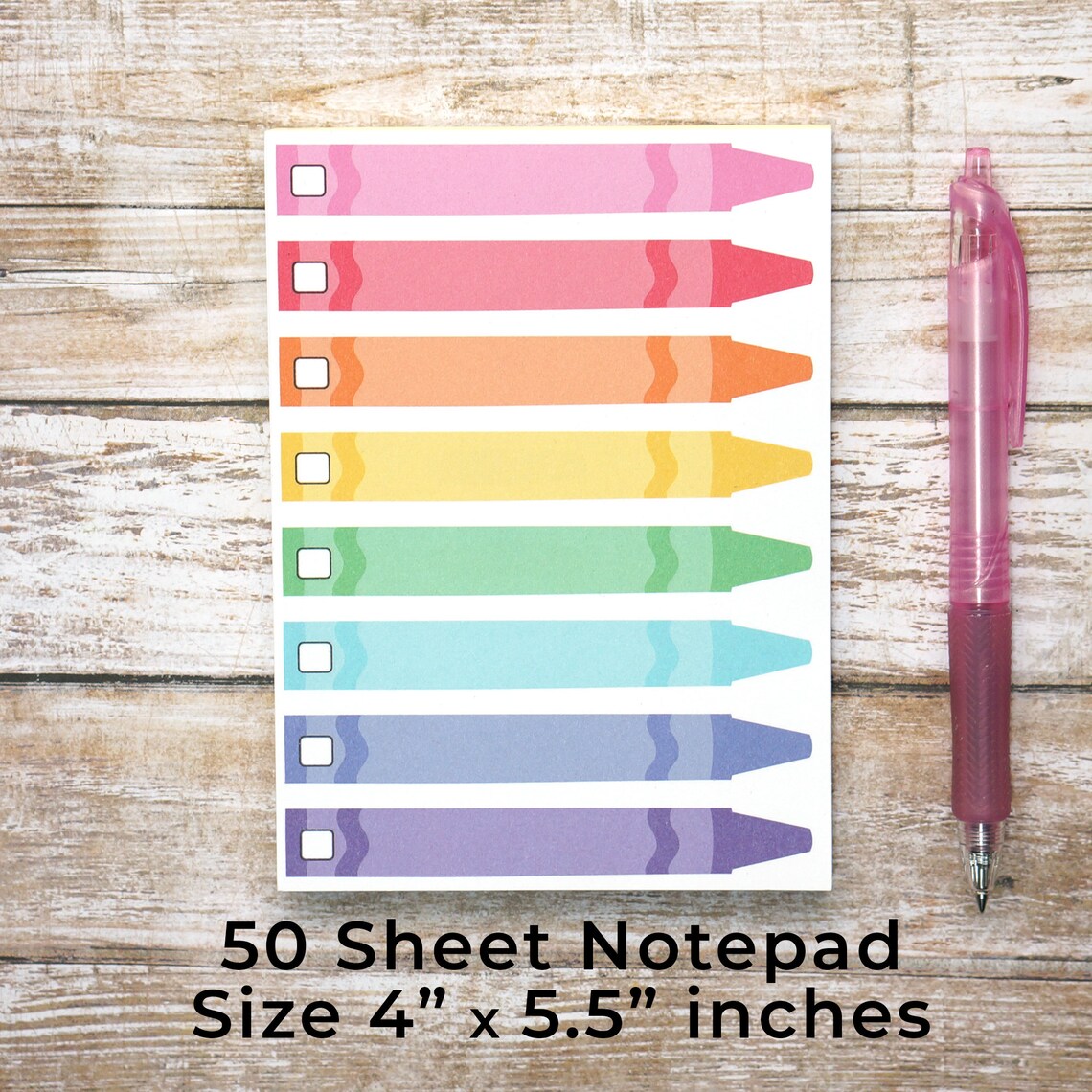 Teacher Notepad - Colorful Crayon Note Pad for Teachers - Cute Back to ...