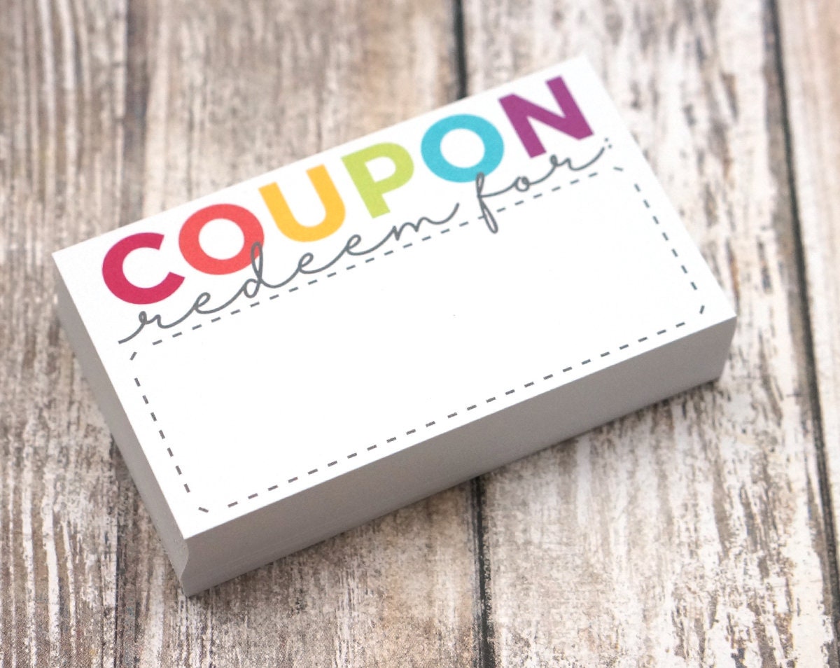Coupon Cards - Blank Coupons, Coupon Book for Kids, Vouchers, 1st ...