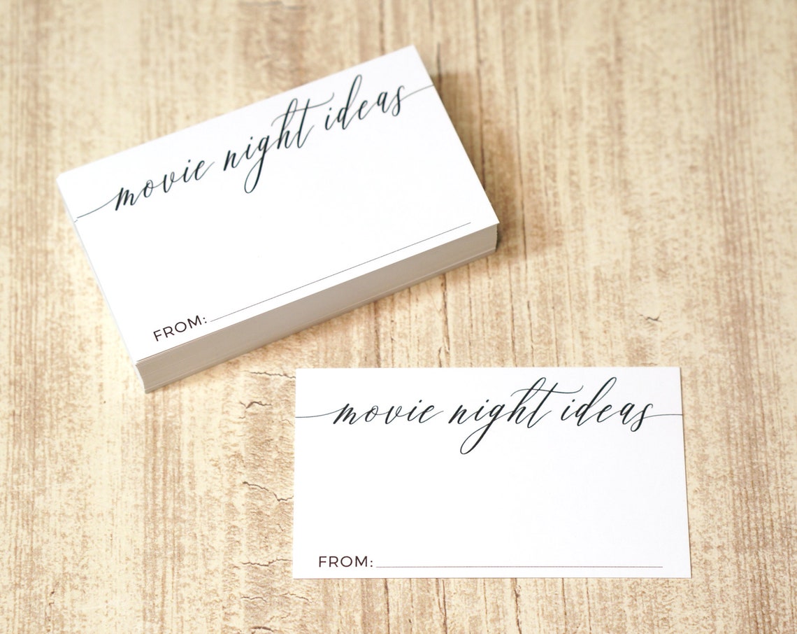 Movie Night Ideas Cards for Film TV Cinema Dating - Etsy