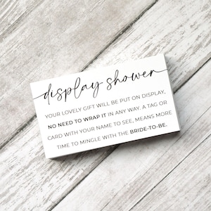Display Bridal Shower Card - Request Unwrapped Gift for Bride to Be ...
