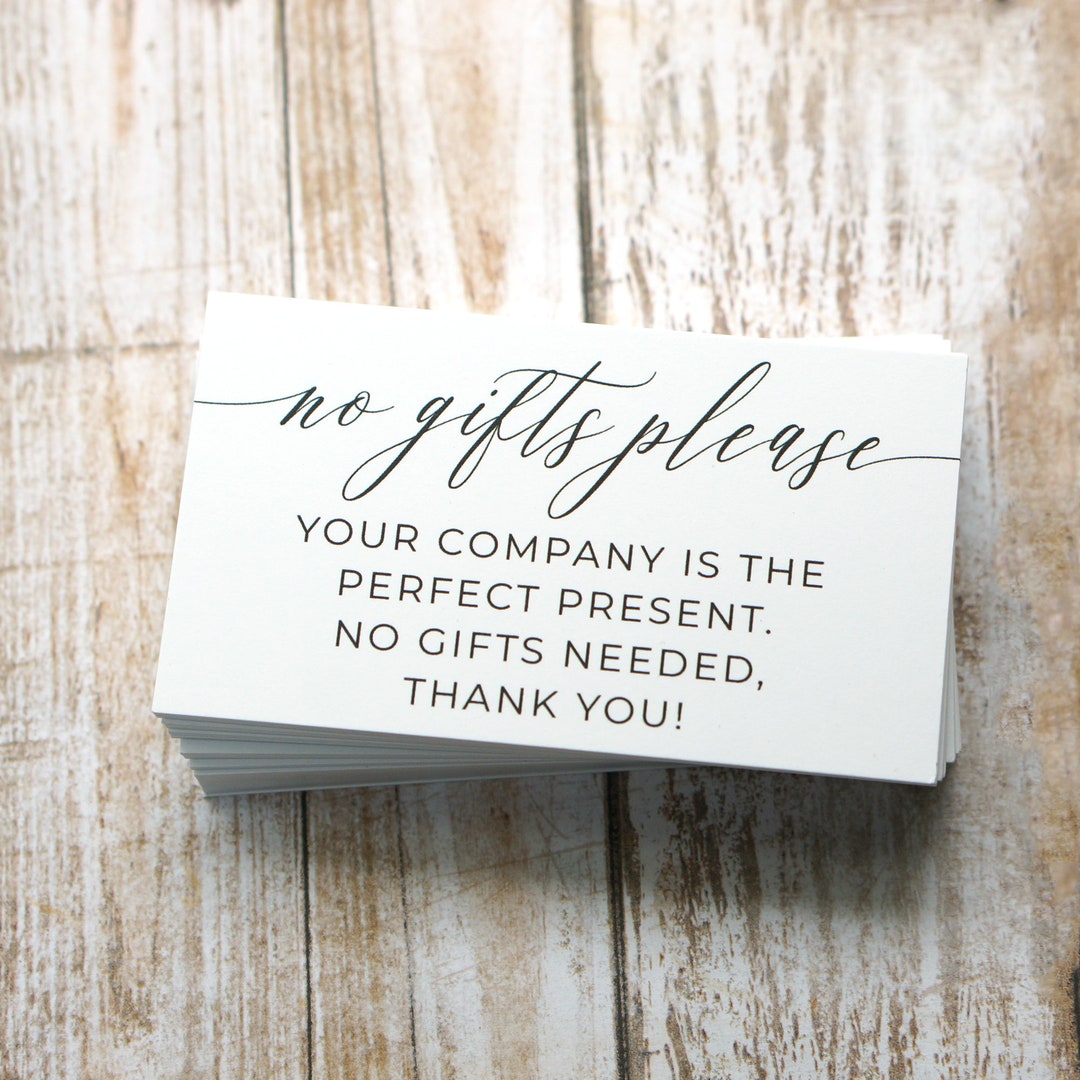 No Gifts Please Card - Invitation Insert Enclosure Cards - Printed ...