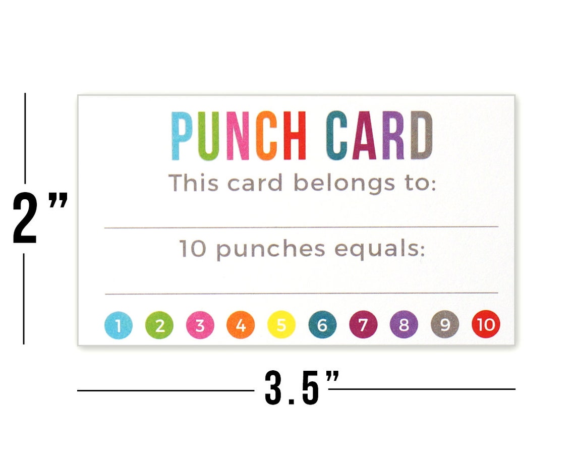 Punch Cards Kids Incentive Loyalty Reward Card for Parents - Etsy