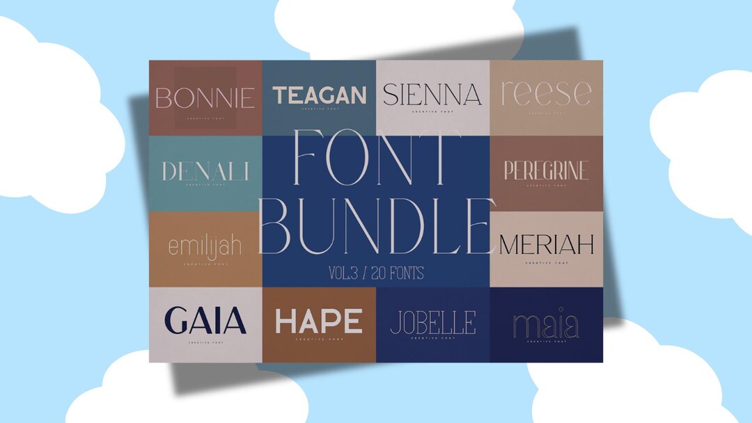 Font Bundle Volume 3 20 Fonts, Handwritten Font, Wedding Font, Modern ...