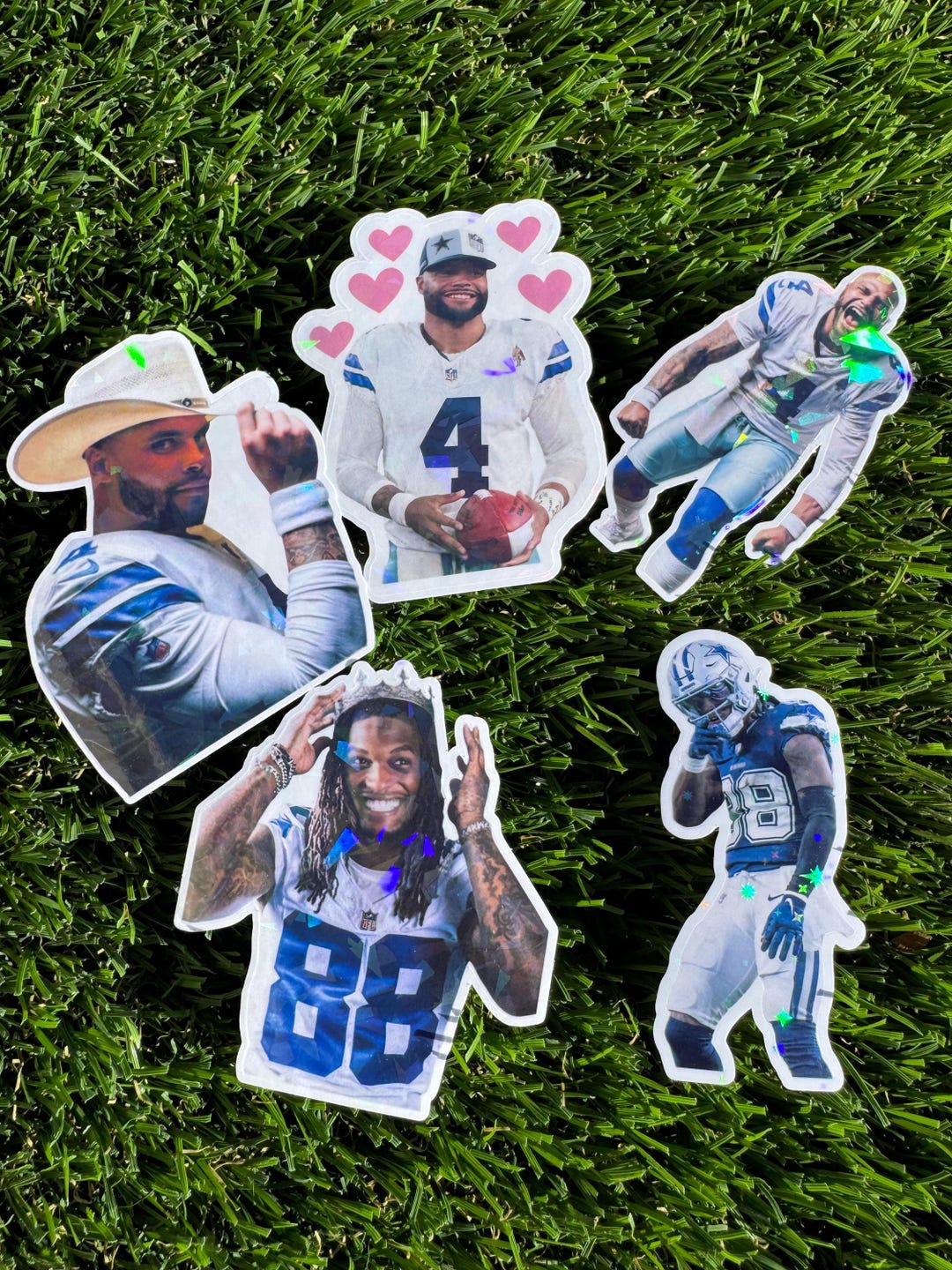 Dak Prescott & Ceedee Lamb Sticker Pack | Dallas Football Holographic ...