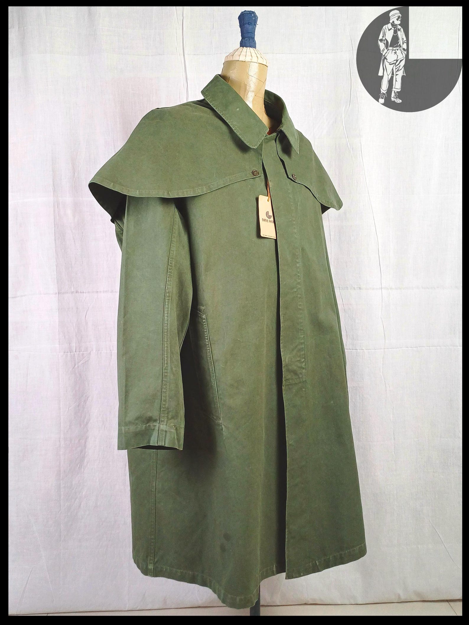 Vintage 1960s French Army Green Canvas Raincoat - Etsy
