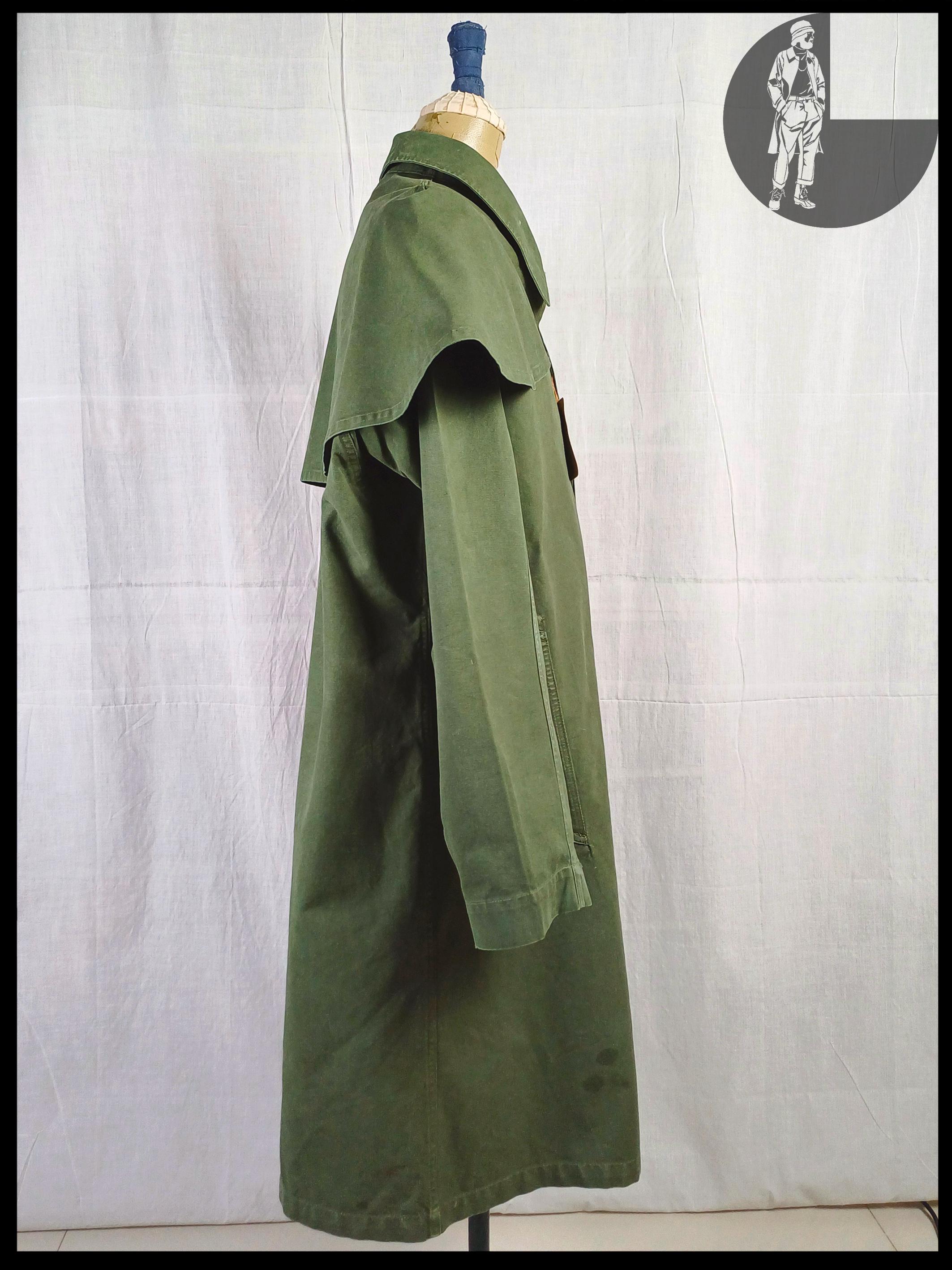 Vintage 1960s French Army Green Canvas Raincoat - Etsy