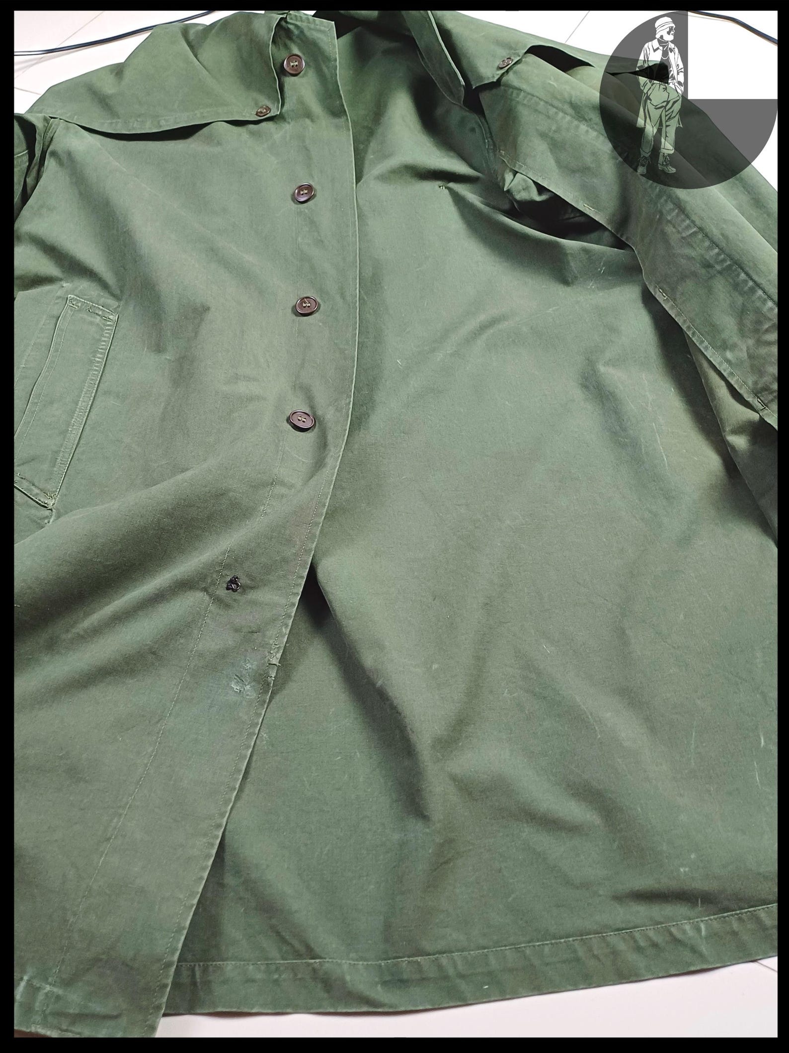 Vintage 1960s French Army Green Canvas Raincoat - Etsy