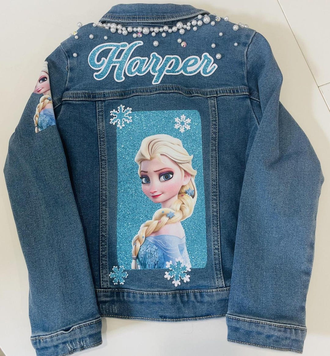 Custom Inspired Frozen Denim Jacket - Etsy Australia