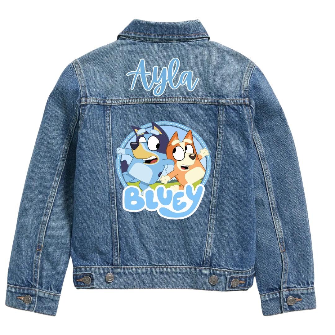 Bluey and Bingo Custom Denim Jacket - Etsy UK