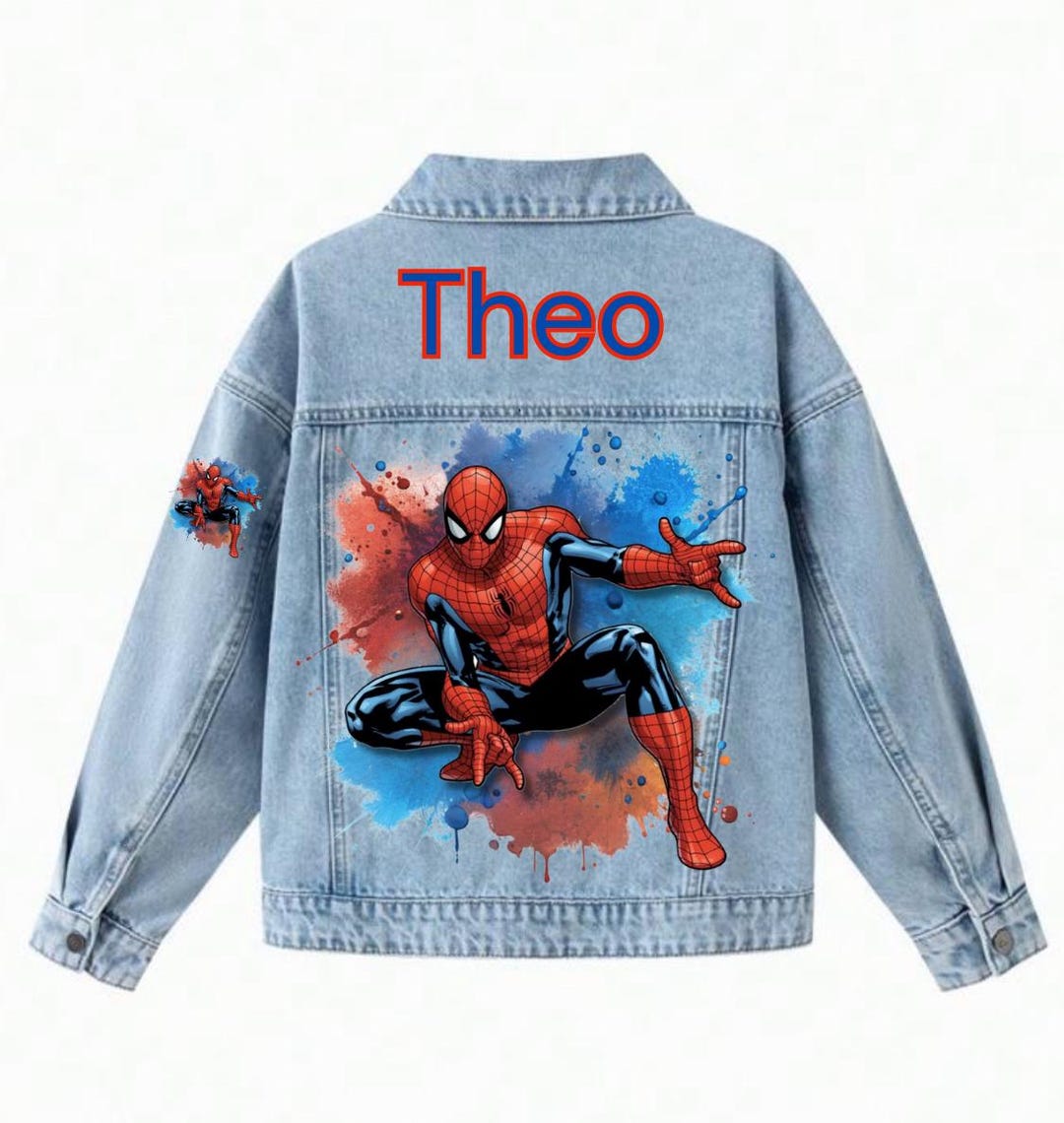 Custom Spider-man Denim Jacket for Kids Personalised Name Jean Jacket ...