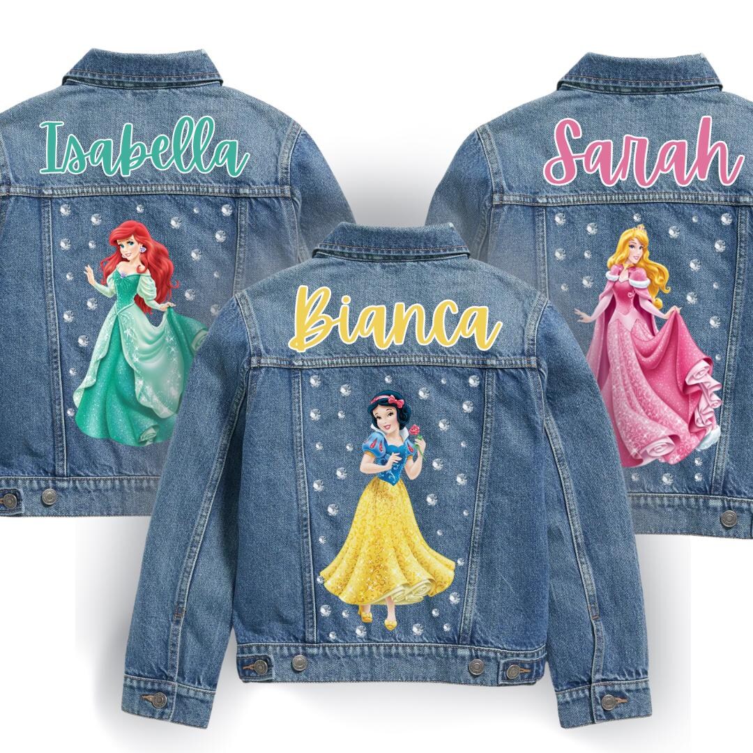 Princess Custom Denim Jacket (with Sparkles) - Etsy