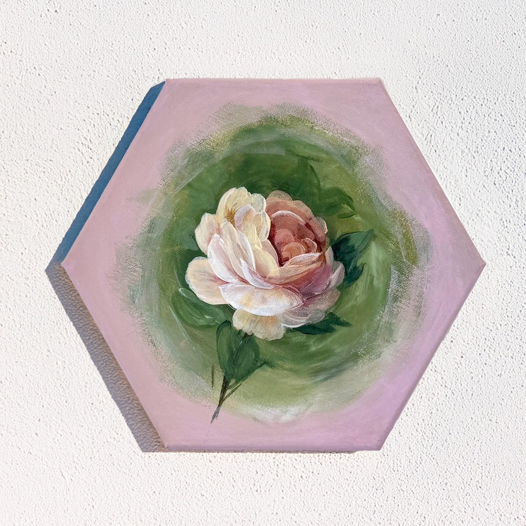 Hand-painted Rose Wall Art - Unique Mother’s Day Gift - Floral Acrylic ...