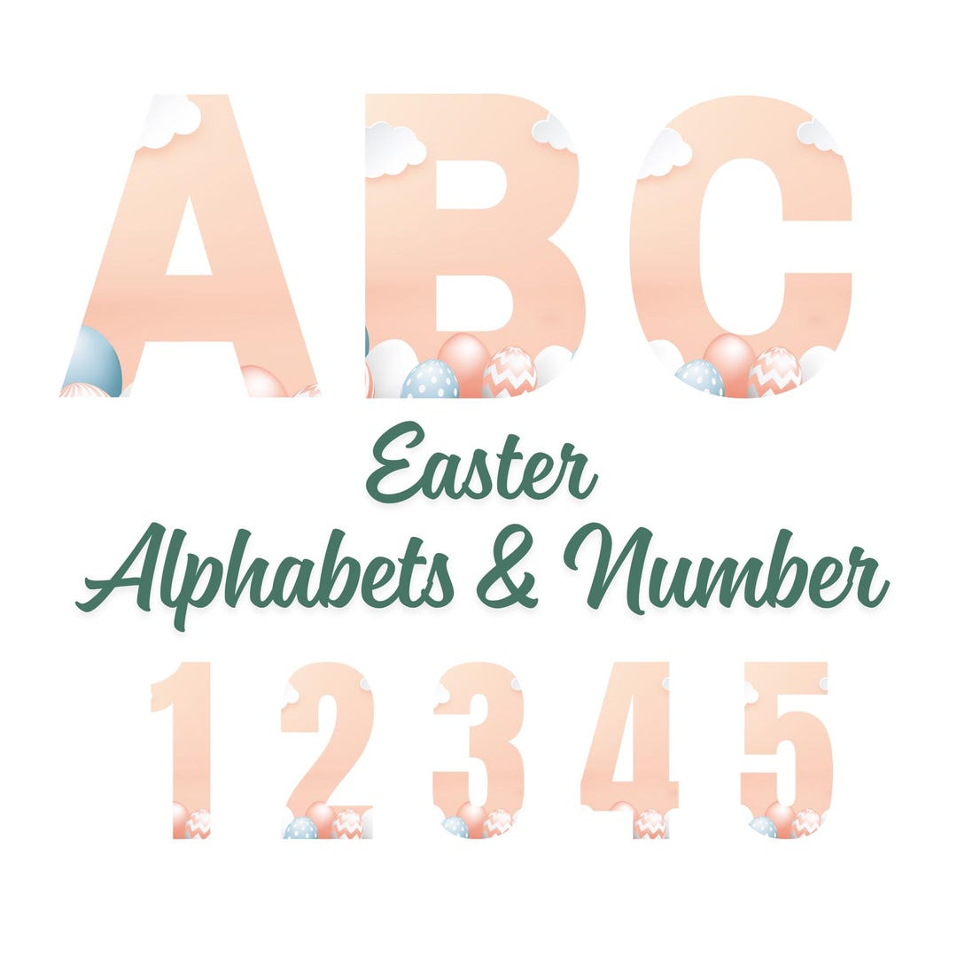 Easter Font, Easter Alphabets, Easter Numbers, Alphabet With Easter ...