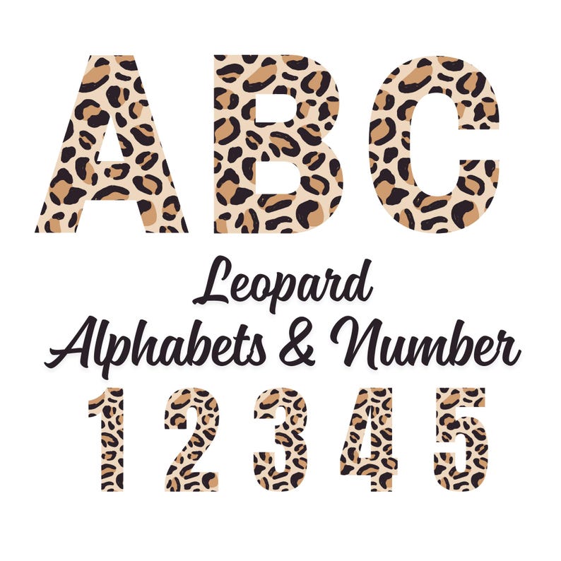 Leopard Font, Leopard Alphabets. Leopard Numbers, Alphabet With Leopard ...