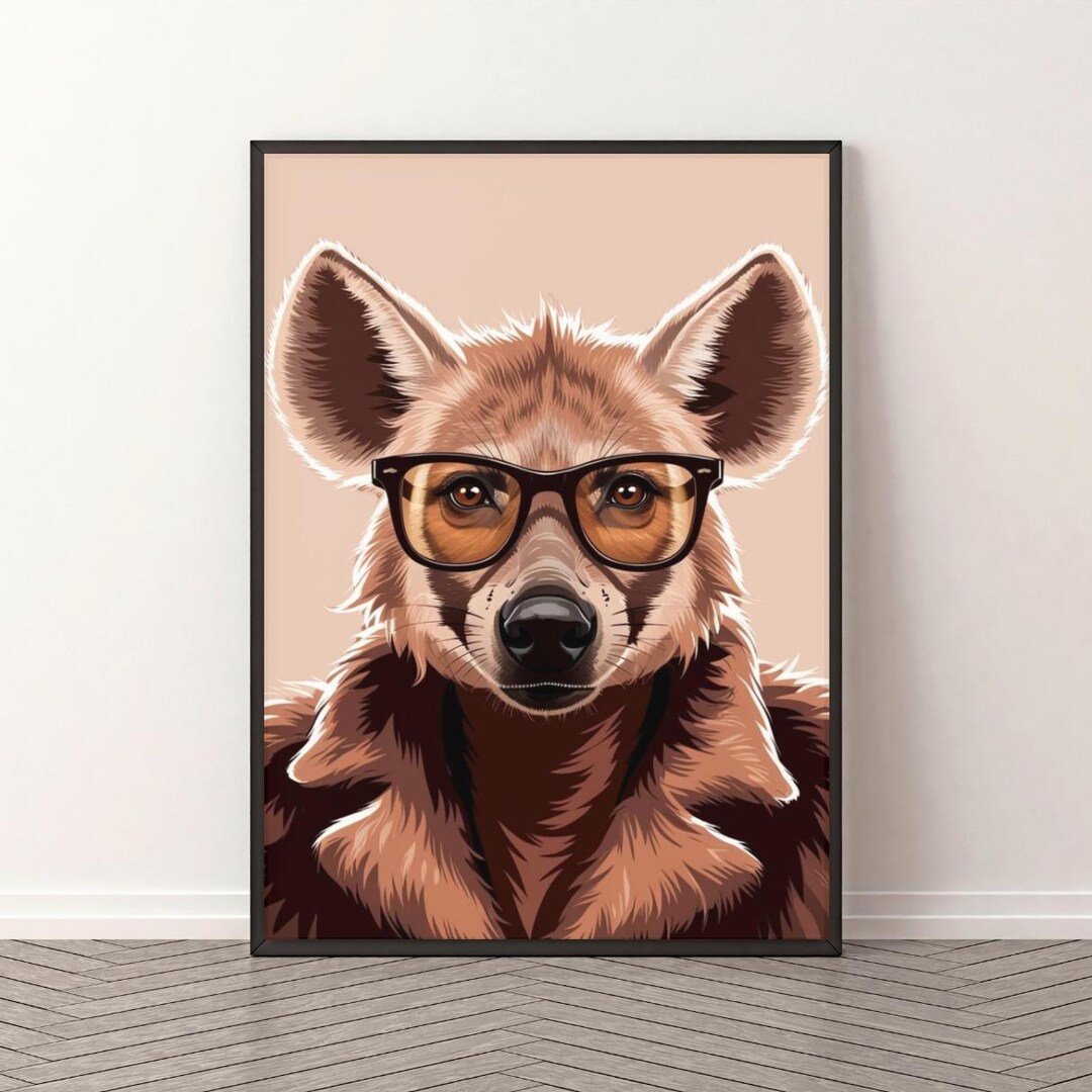 Hyena Poster, Fashion Animal, Hyena With Glasses, Hyena Fashion, Hyena ...