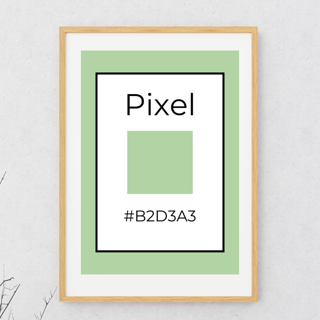 Pixel Color, Printable Poster, Pantone Home Decor, Wall Art Pixel Color ...