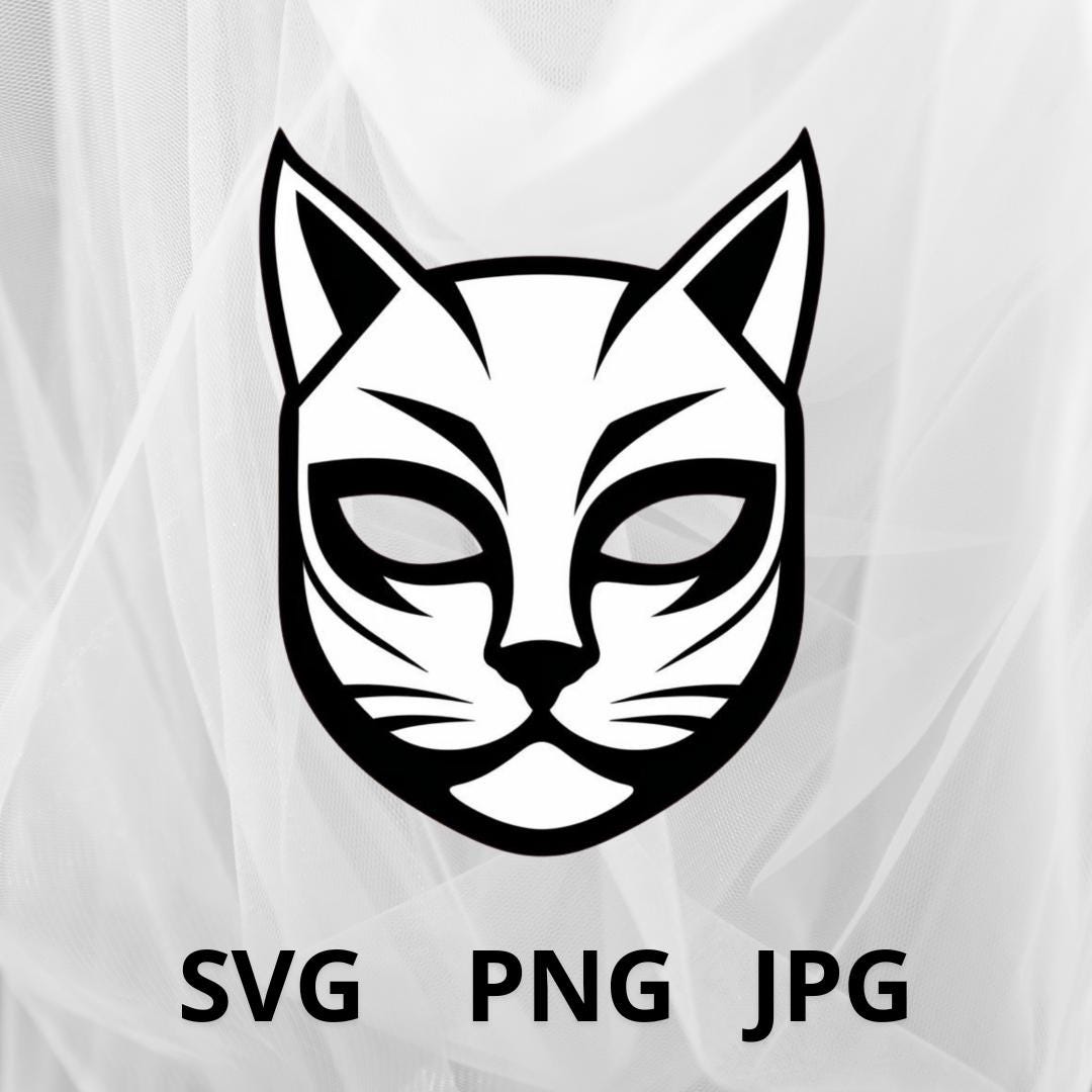Cat Mask Svg, Therian Cat, Therian Cat Mask, Cat Mask Digital ...