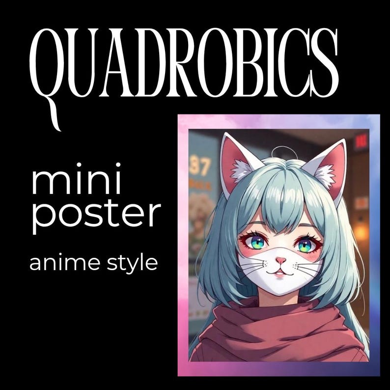 Quadrobics Poster Anime Style Digital Art - Etsy