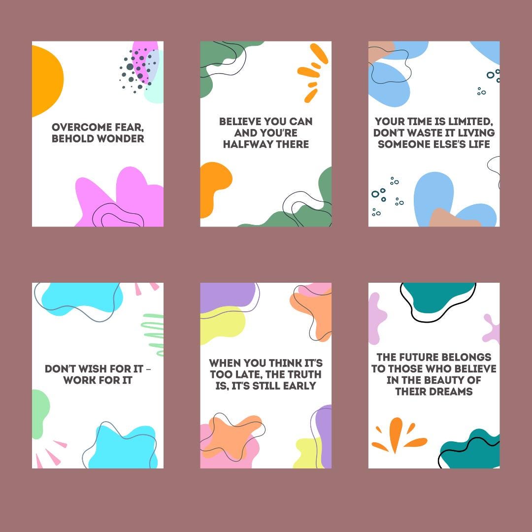 25 Motivational Affirmation Cards,cards With Motivation, Motivation ...