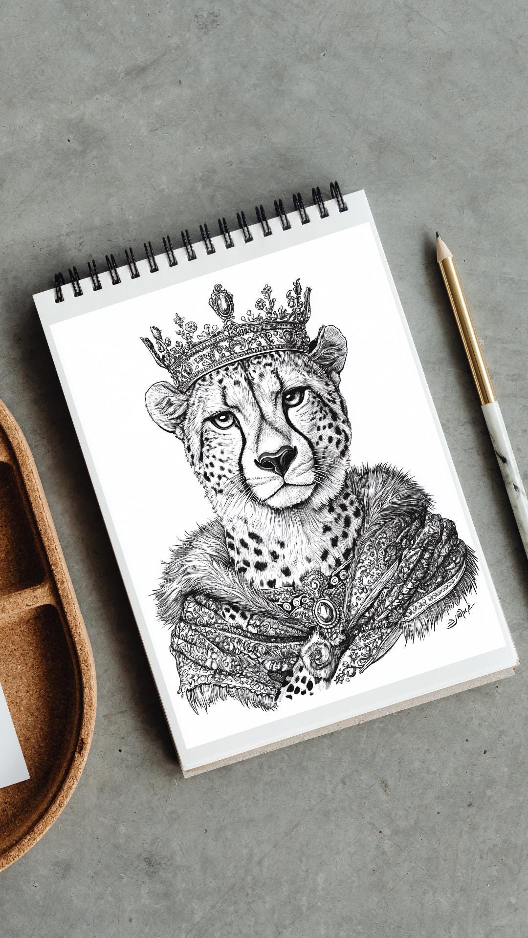 Royal Animal Portraits Luxury Watercolor Digital Art Gothic & Dark ...
