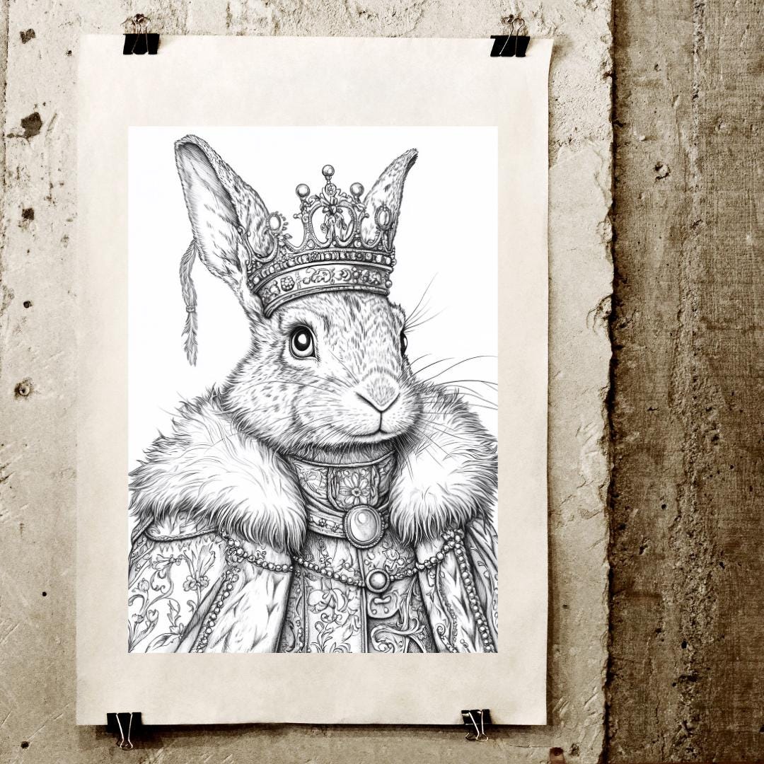Royal Animal Portraits Luxury Watercolor Digital Art Gothic & Dark ...