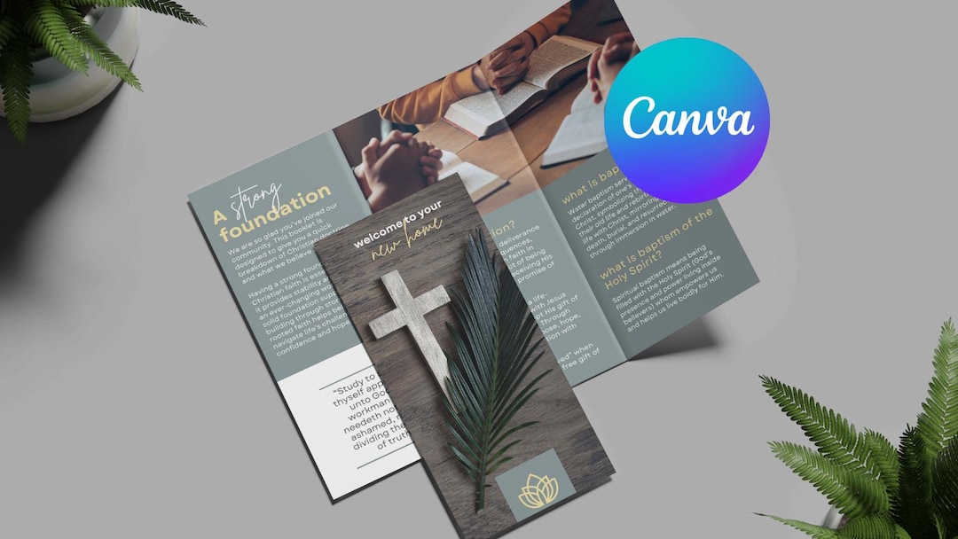 Church Christian Trifold Brochure Guide, Welcome New Church Member ...
